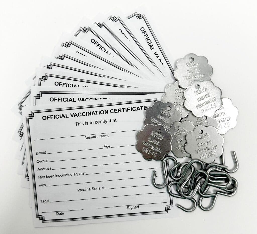 NOBIVAC 3-Year Rabies Vaccine 10 Dose with Tags & Certificates