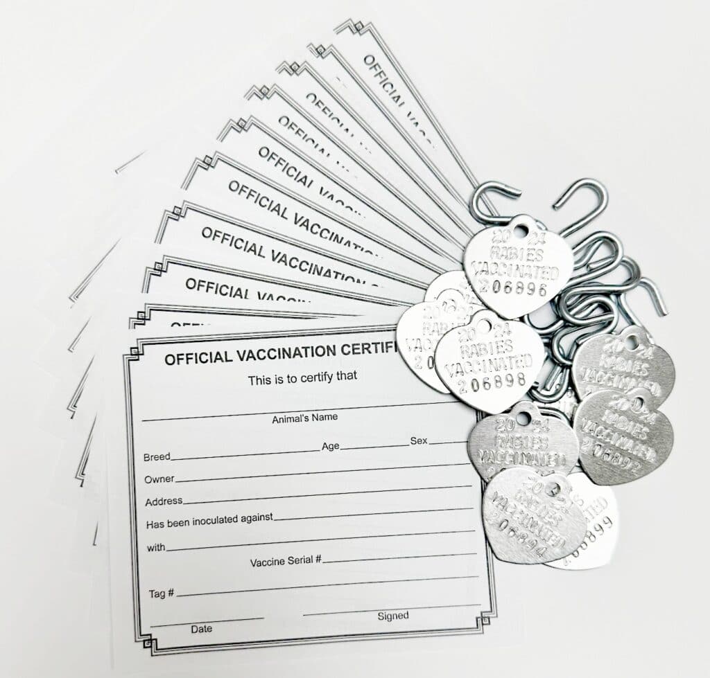 NOBIVAC 3-RABIES 10 Dose with Tags & Certificates