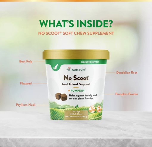 NaturVet No Scoot Soft Chews for Dogs 60 Ct | UPCO