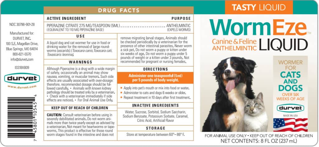WormEze Liquid Wormer for Dogs & Cats 8 oz | UPCO