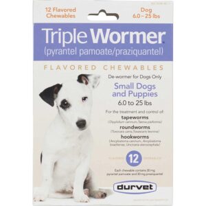 Durvet Triple Wormer for Small Dogs 6-25 lbs 12 Ct | UPCO
